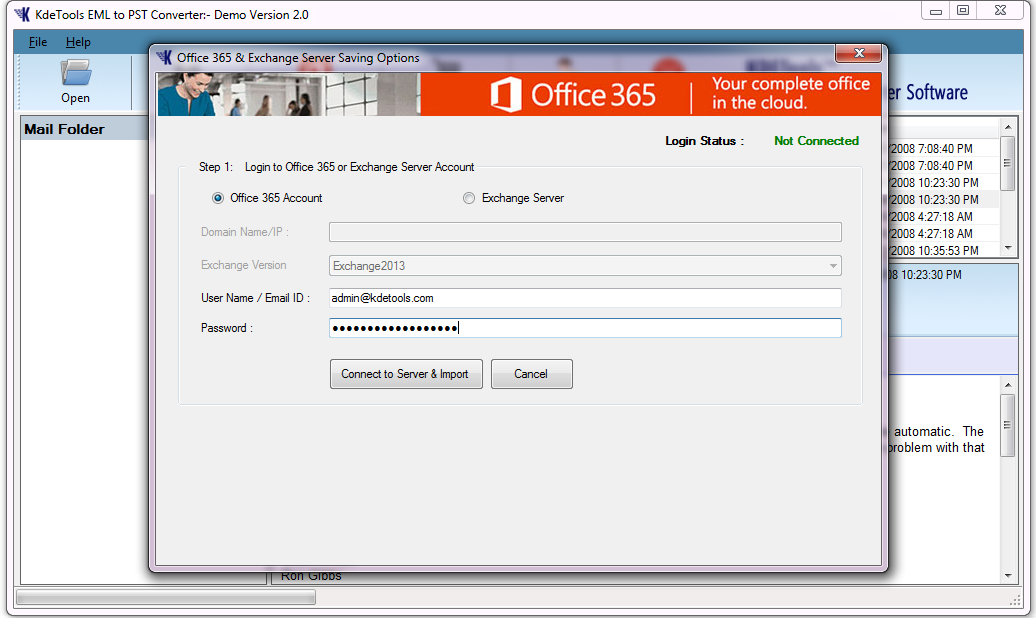How EML to Office 365 Converter Works | KDETools Software